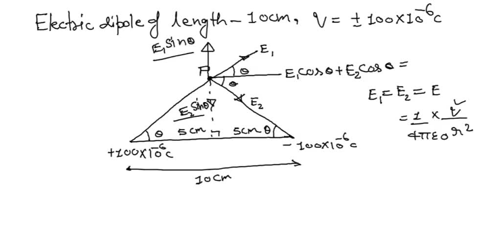 SOLVED: calculate the field due to an electric dipole of length 10cm and consisting of charge of ...