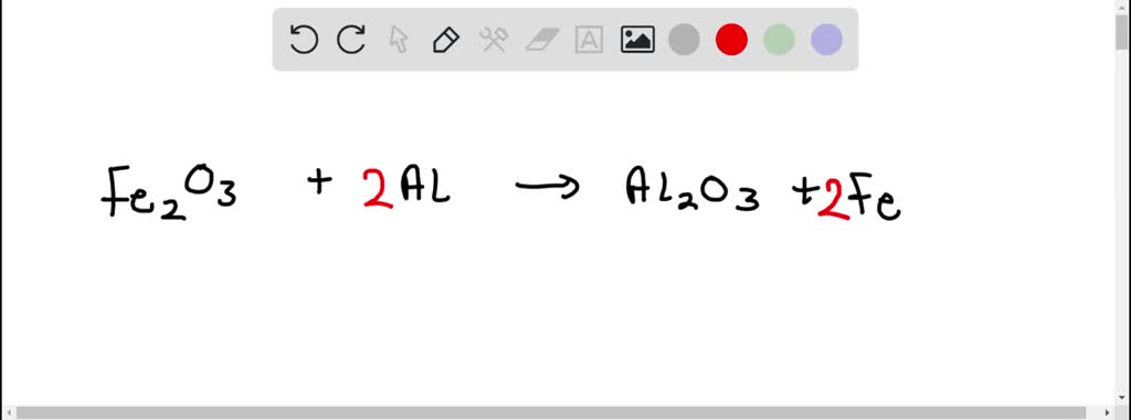 SOLVED: iron oxide reacts with aluminium to form iron and aluminium ...