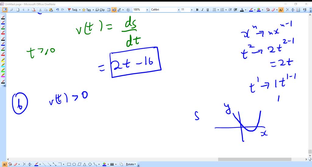 SOLVED: The function s(t) describes the motion of a particle along a line. s(t) = t2 − 16t + 23 ...