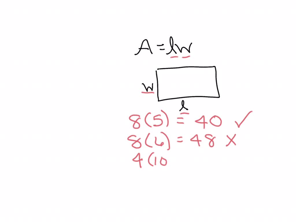 SOLVED: What are the possible dimensions of a rectangle with an area of ...
