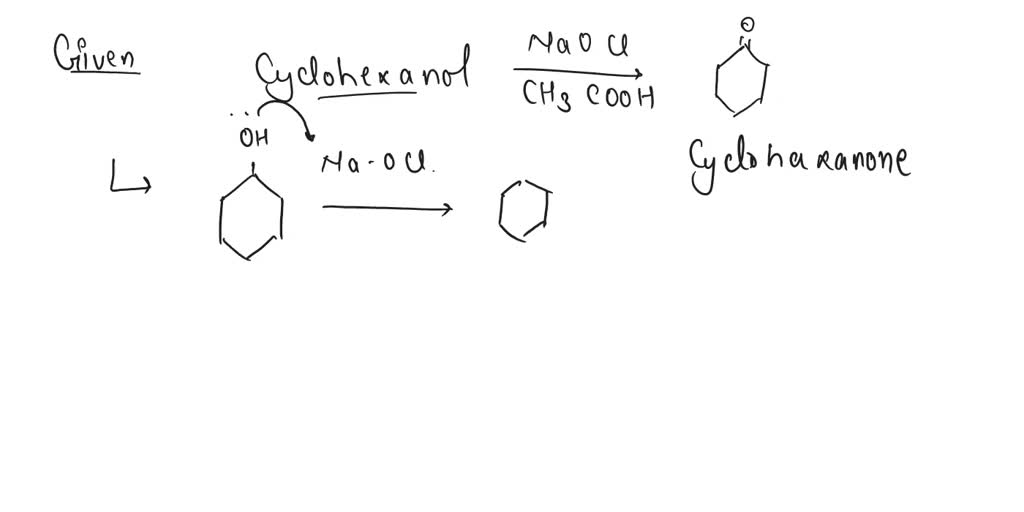 SOLVED: In the hypochlorite oxidation of cyclohexanol to cyclohexanone, what purpose does the ...