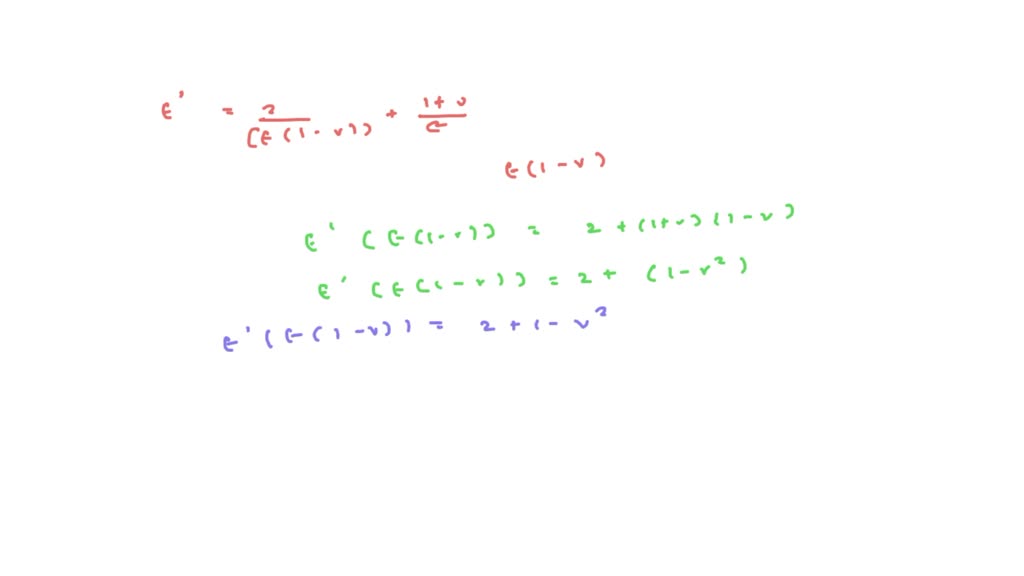 SOLVED: Need derivation of reduced modulus of elasticity. E' = 2/(E(1-v)) + (1+v)/E