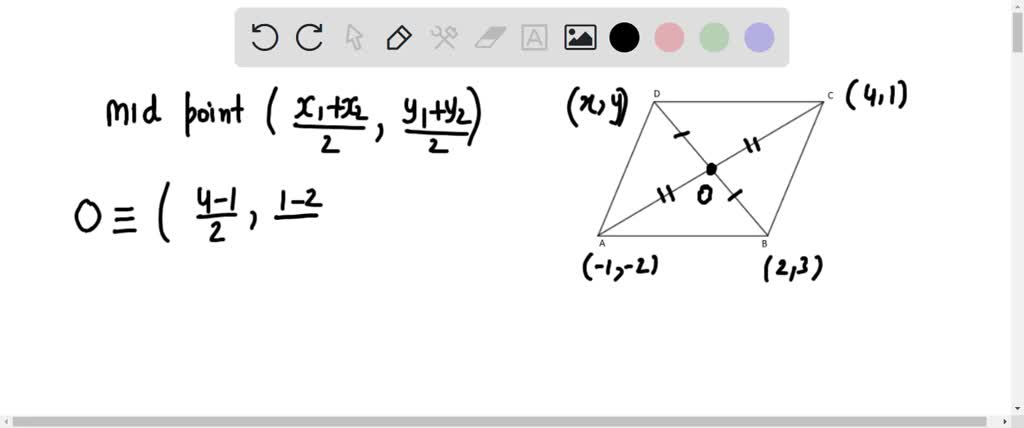 SOLVED: Calculate the coordinates of point D such that ABCD is a ... SOLVED: Calculate the coordinates of point D such that ABCD is a ...