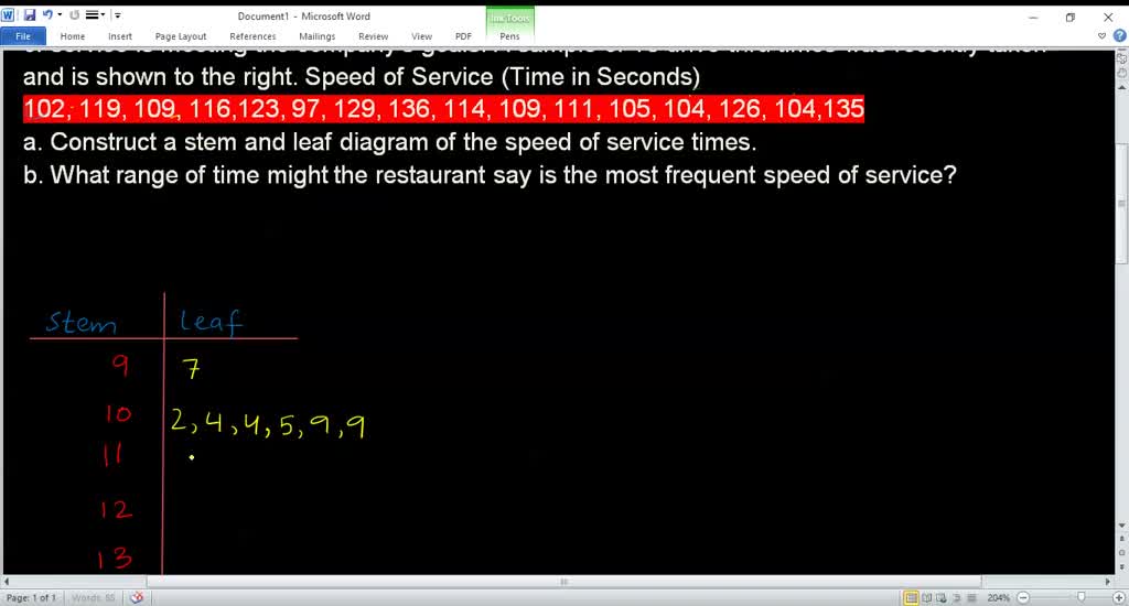 A fast-food restaurant monitors its drive-thru service times ...