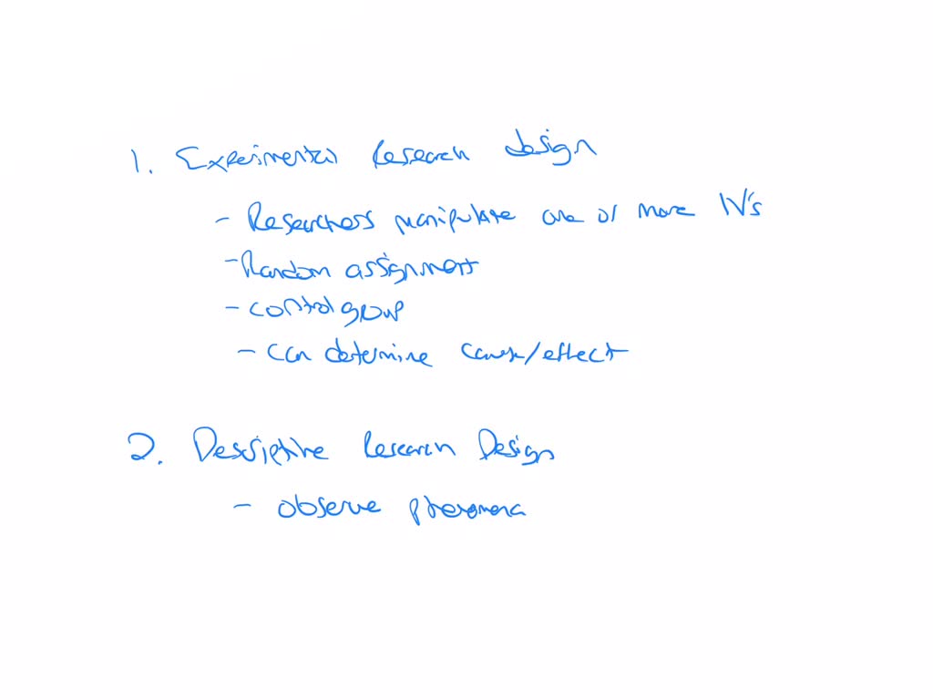 SOLVED: Explain experimental, deacriptive, cross sectional and ...