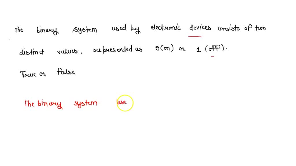 The binary system used by electronic devices consists of two distinct ...