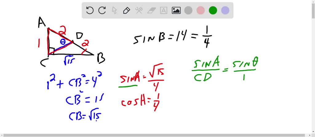 SOLVED: Triangle ABC with right angle C is shown below. Given that sin ...