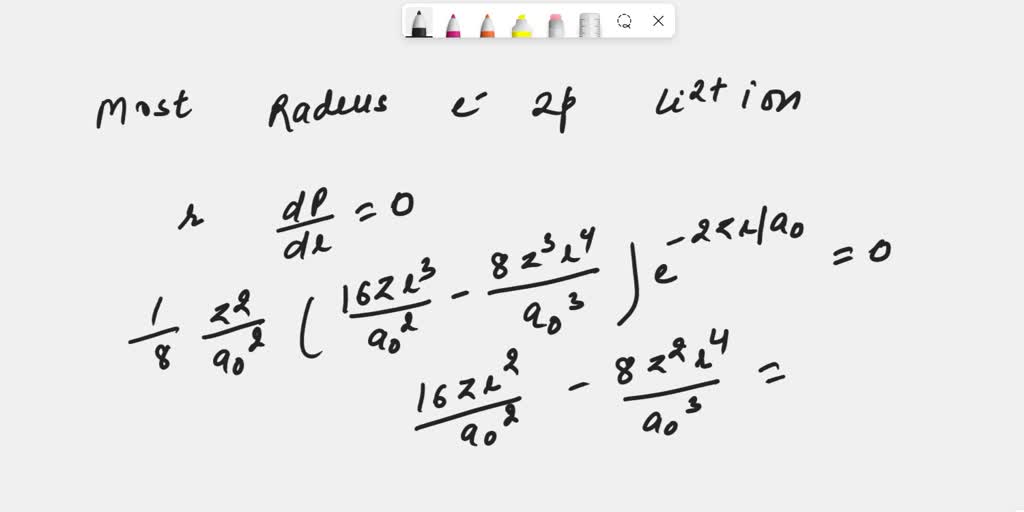 Solved Calculate The Most Probable Radius For An Electron In A 2p