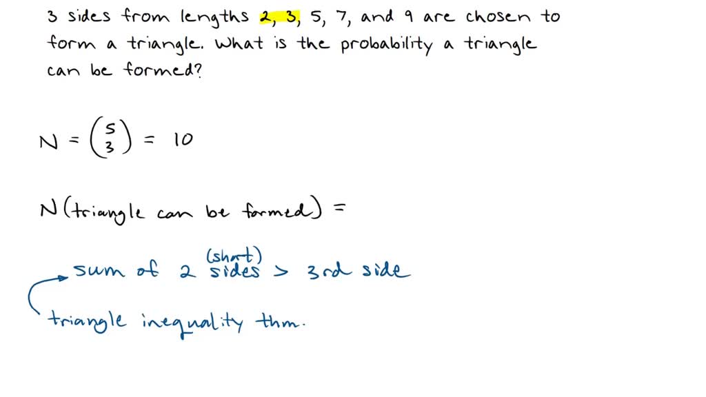 SOLVED: If the lengths 2,35,7 and 9 are to be used to form a triangle ...