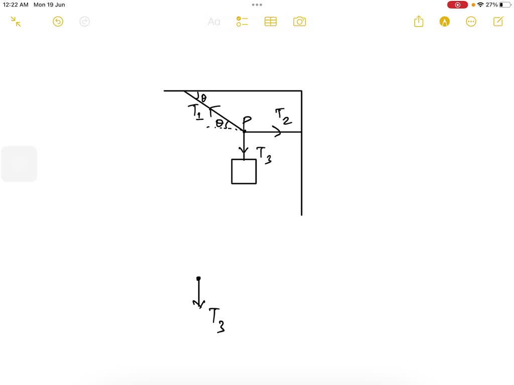 SOLVED: A 5.0 kg light fixture is hung from the ceiling and stabilized ...