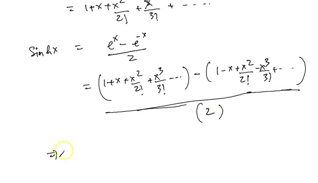 SOLVED: Prove that sinhx =( e^x - e^-x/ 2), coshx = (ex+e^-x/2) is ...