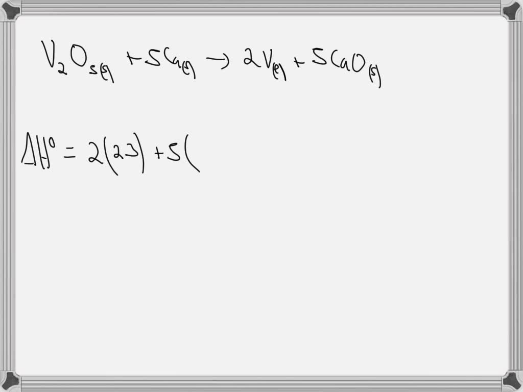 SOLVED: Calculate a value for the standard enthalpy change for the following reaction using the ...