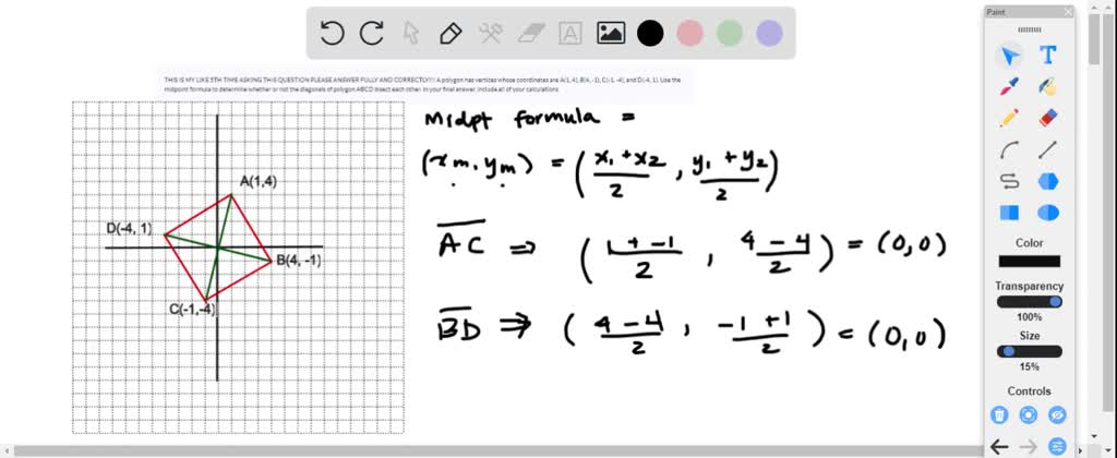 Polygon ABCD is defined by the points A(-4, 2), B(-2, 4), C(1, 3), and ...