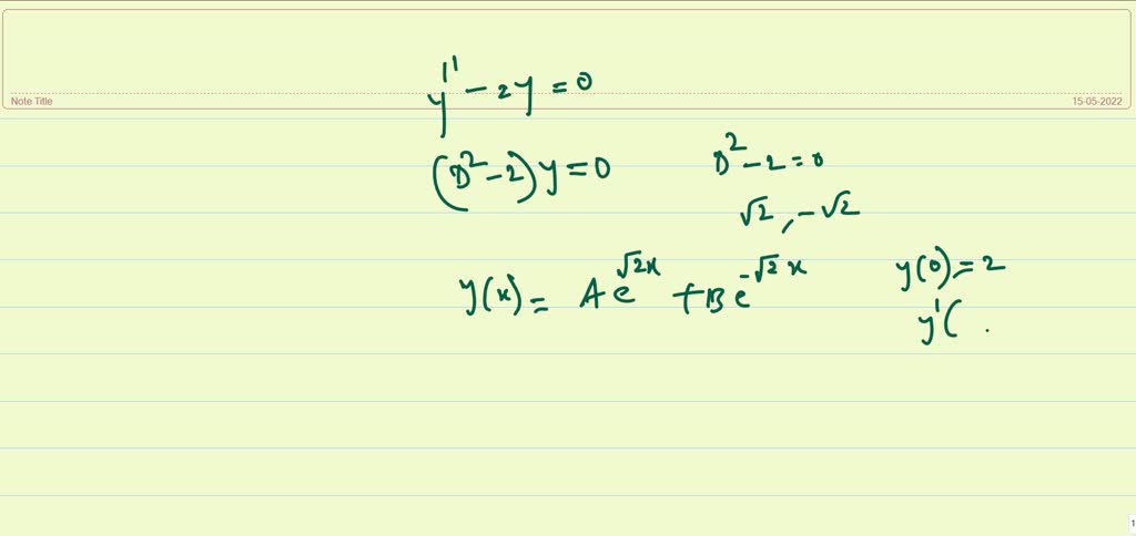 SOLVED: Solve y" 2y + %y