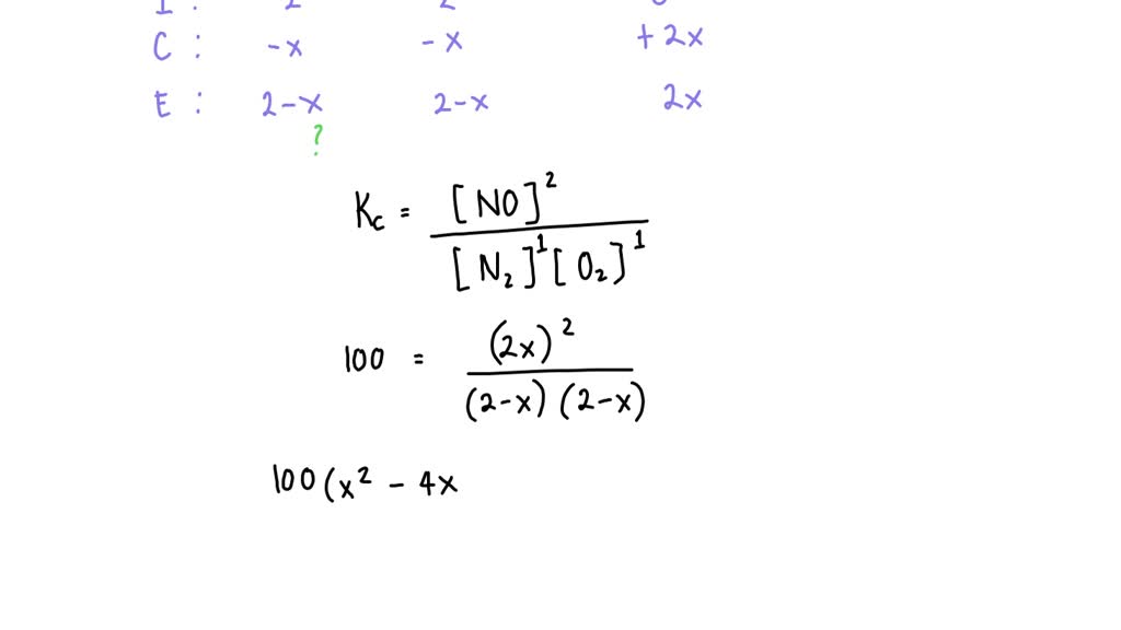 SOLVED: A mixture of 2.0 moles N2 and 2.0 moles O2 is placed in a 1.00 L container at a given ...