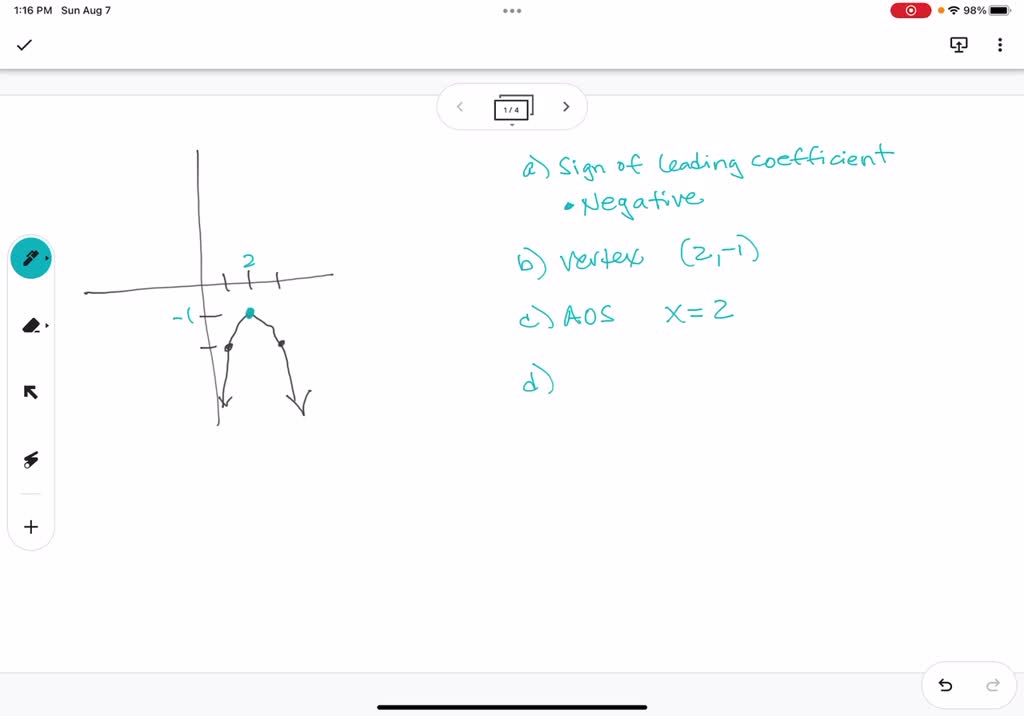 SOLVED: Use the graph to find the following: (a) Sign of the leading ...
