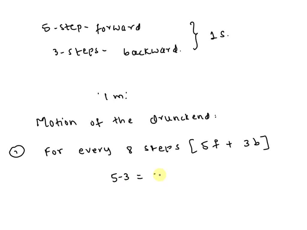 SOLVED: A drunkard walking in a narrow lane takes 5 steps forward, 3 ...