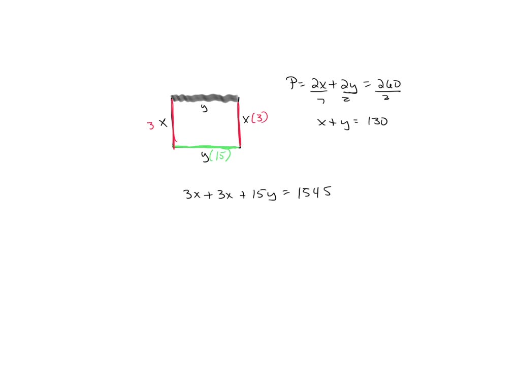 SOLVED: A rectangular lot whose perimeter is 260 ft is fenced along ...