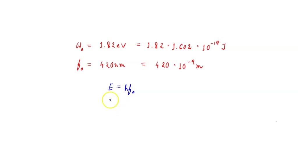 SOLVED: Given that the work function for sodium metal is 1.82 eV, calculate the threshold ...