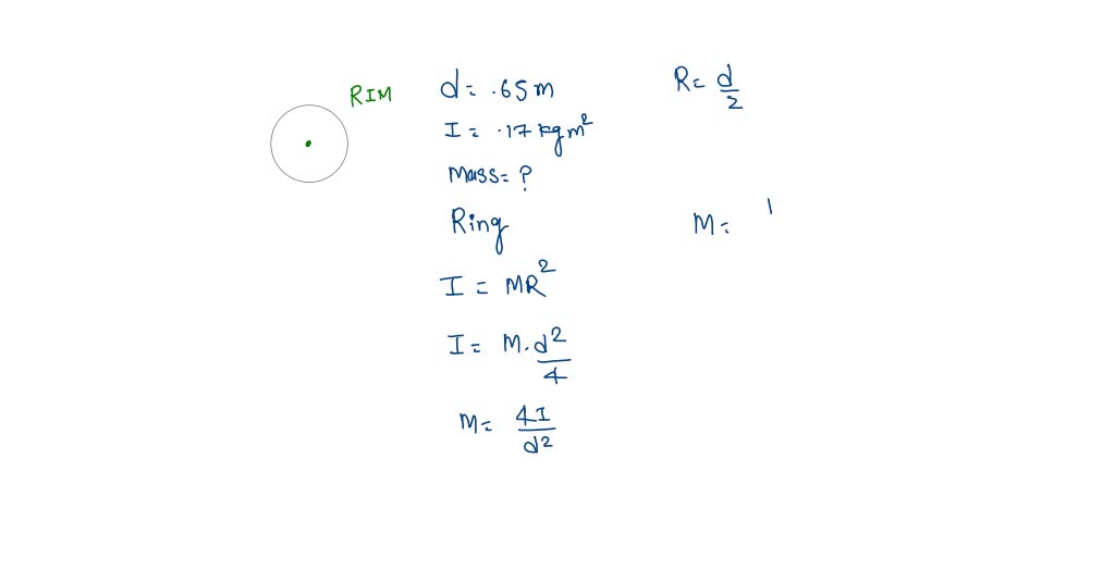 SOLVED: A bicycle rim has a diameter of 0.65 m and a moment of inertia ...