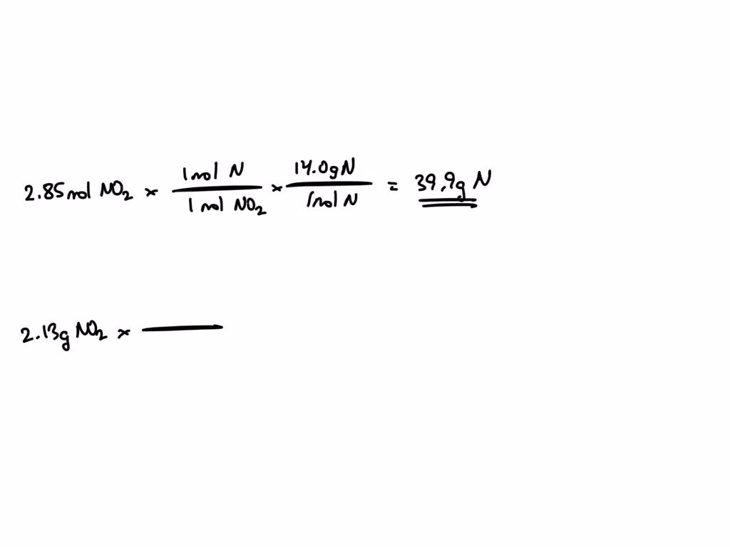 SOLVED: how many grams of nitrogen are present in 2.85 moles of ... SOLVED: how many grams of nitrogen are present in 2.85 moles of ...