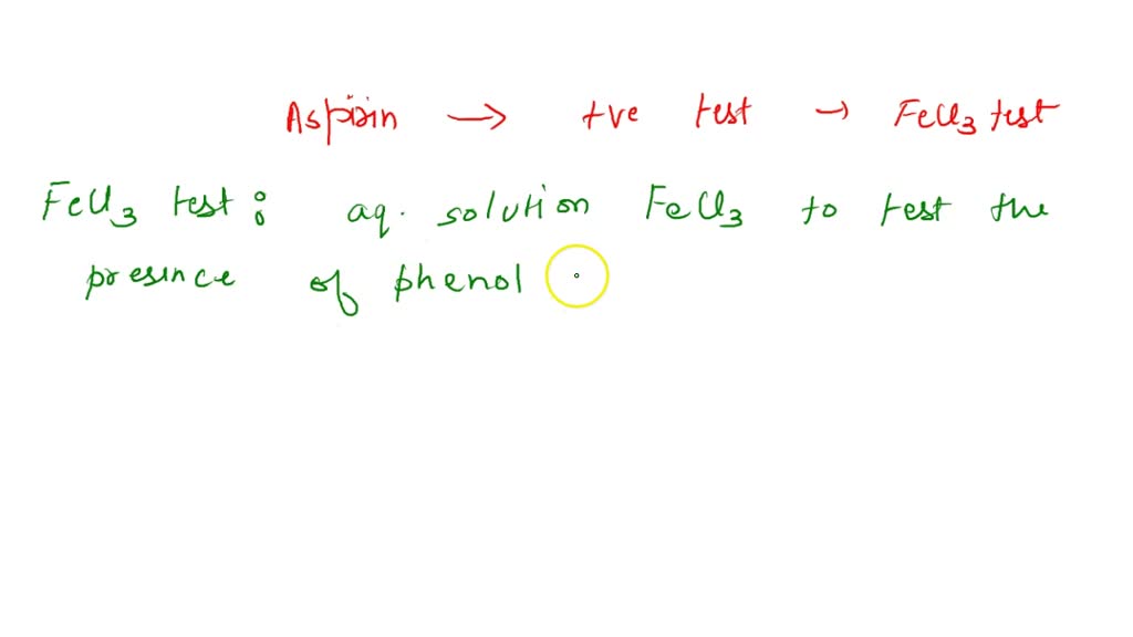 SOLVED: The FeCl3 test on the synthesized aspirin was positive. This ...