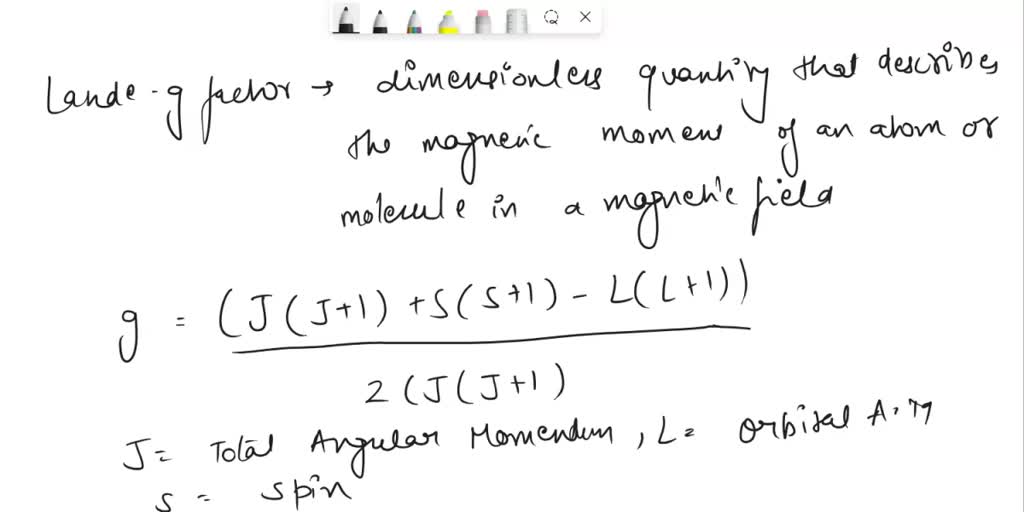SOLVED: Example 9: Find out the LandÃ© g-factor for the R level in the ...