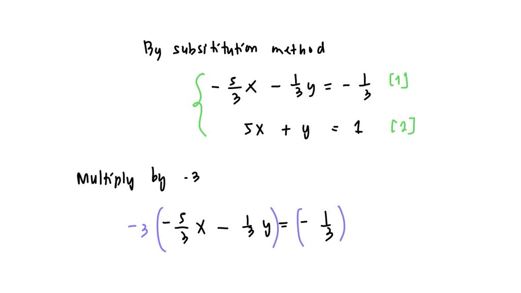 SOLVED: Solve the following system of linear equations by substitution and determine whether the ...