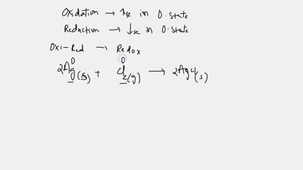 SOLVED: What is the oxidizing agent in the following? 2Ag(s) +Cl2(g) → ...