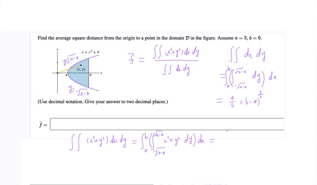 SOLVED: Find the average square distance from the origin to a point in ...