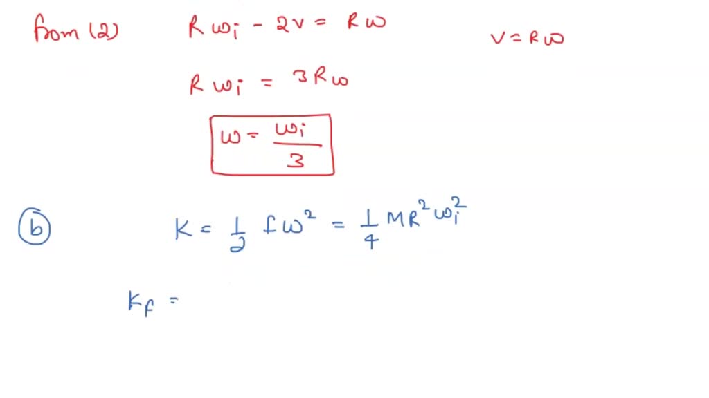 SOLVED: A uniform solid disk of radius R is set into rotation with an angular speed ωi about an ...