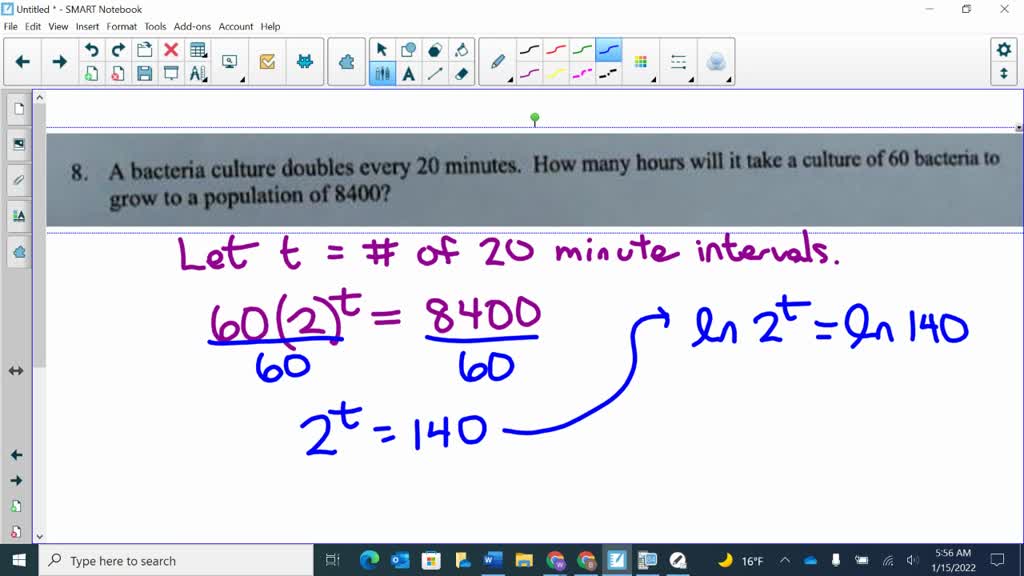 SOLVED: Under favourable conditions bacteria may reproduce once every ...