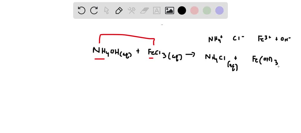 SOLVED: Write the net ionic equation for the reaction of ammonium#N#chloride and iron(III ...
