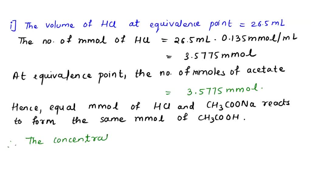 SOLVED: Goal #6: Volume of HCI at equivalence point: Show the calculations that are used to ...