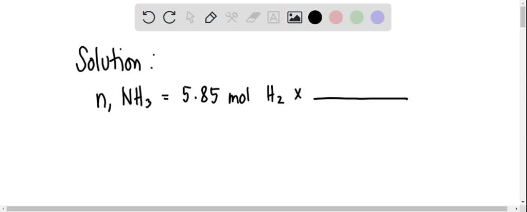SOLVED: Determine the number of molecules of ammonia made when 7.65 g of hydrogen gas reacts ...
