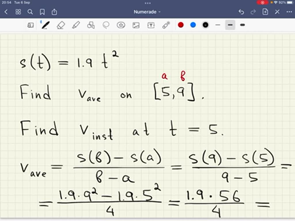 SOLVED: Compute the ball's average velocity over the time interval 5,9 ...