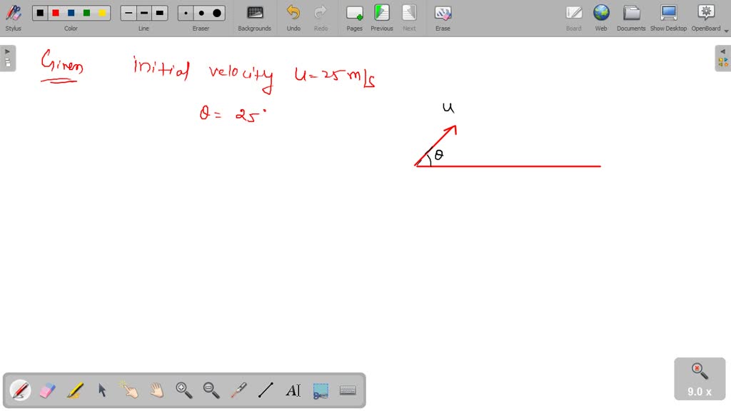 SOLVED: Given an initial velocity of 25 m/s and a flight angle of 25 degrees, find the range of ...