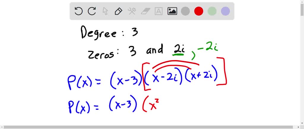 SOLVED: Question 16 Given a degree 3 polynomial with real coefficients, we need to find the ...