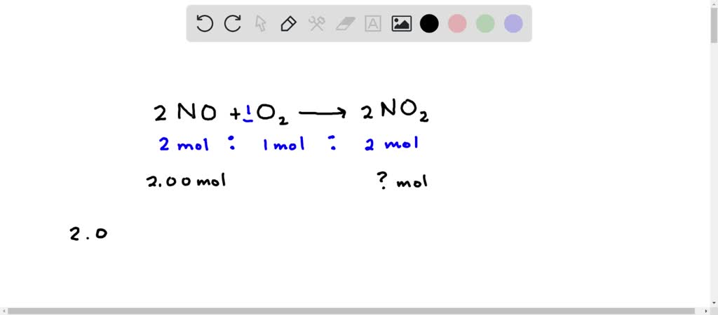 SOLVED: Nitric Oxide gas react to form nitrogen dioxide as shown in the following reaction: 2NO ...