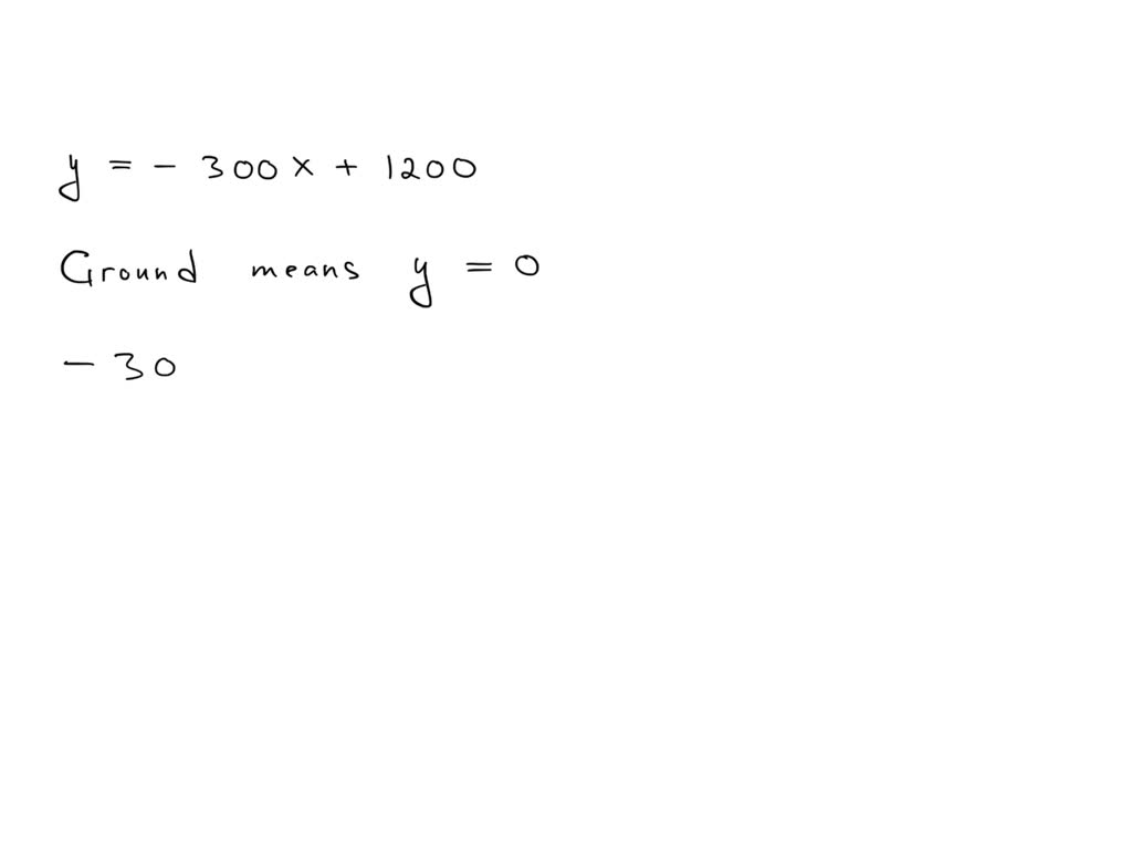 A helicopter descends until it reaches the ground. The equation y ...