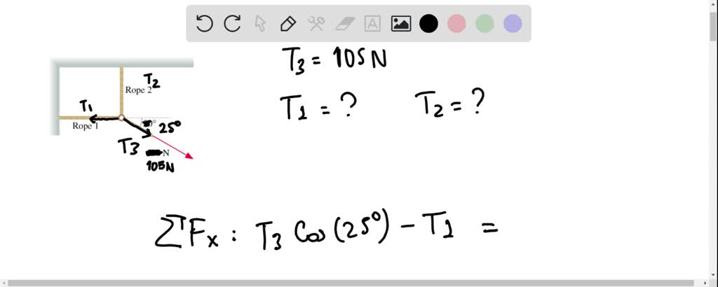 SOLVED: The three ropes in the figure are tied to a small, very light ...