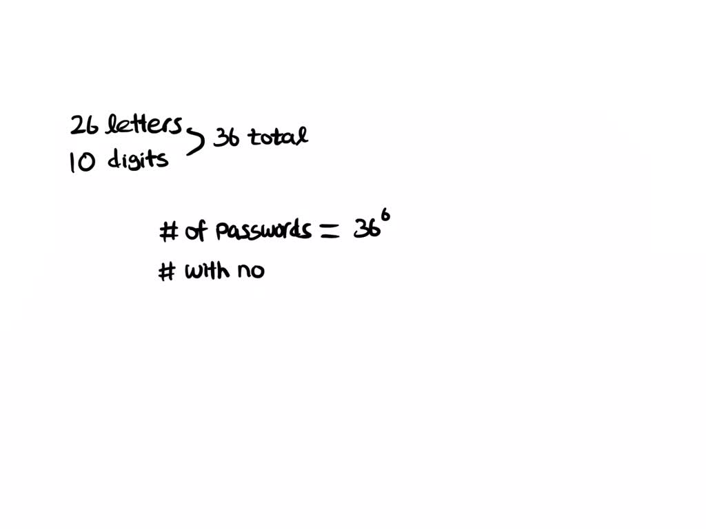 SOLVED: Each student has a password, which is SIX characters long: Each ...