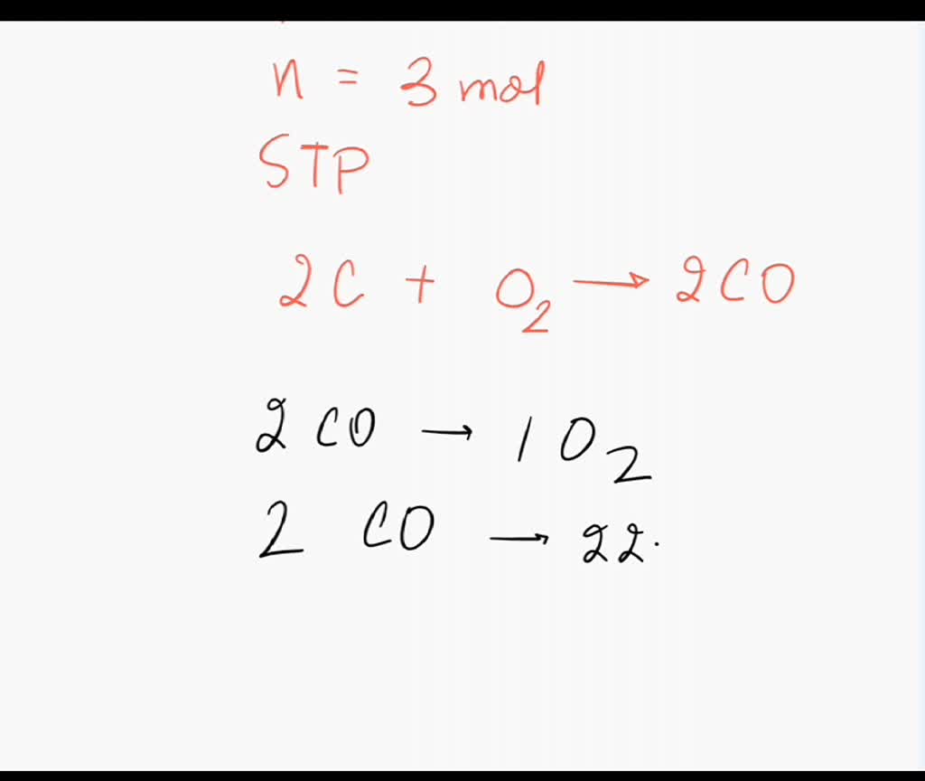 SOLVED: What volumes (in liters) of carbon monoxide and oxygen gas must react according to the ...