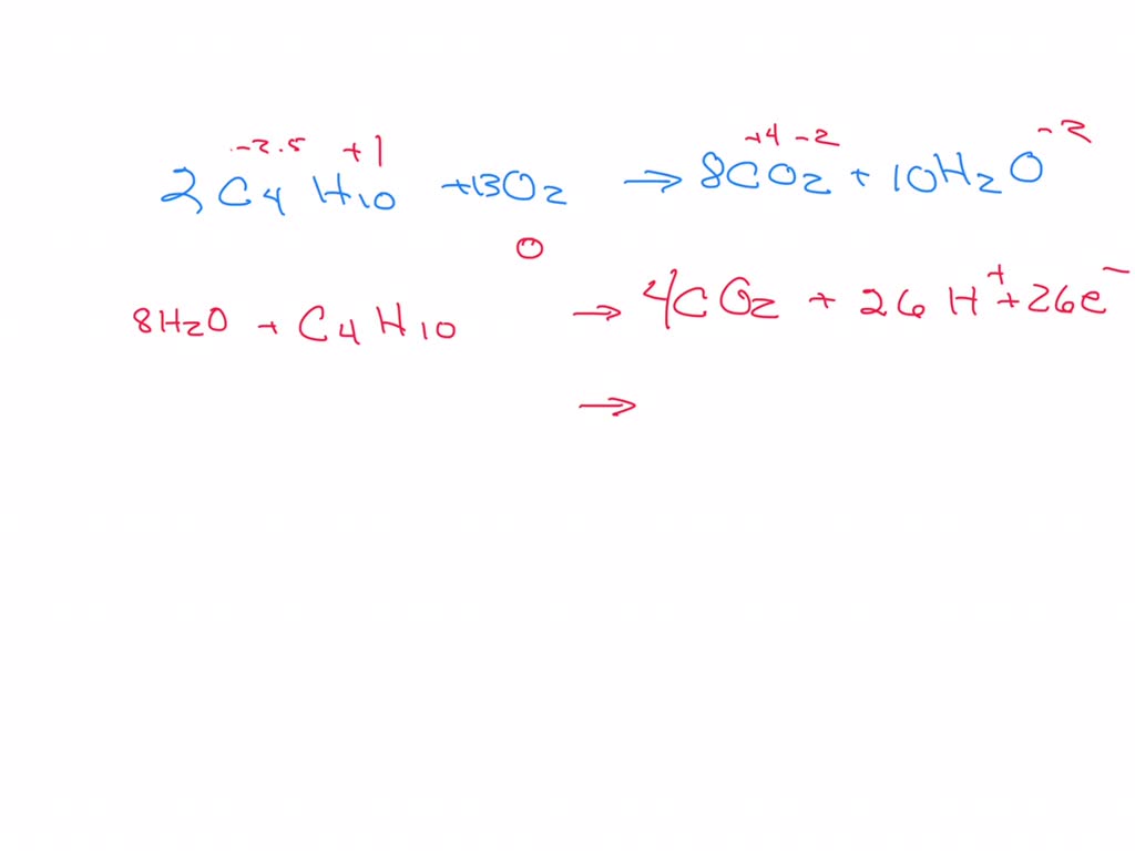 SOLVED: do the equilibrium of C4H10+O2=CO2+H20 using the oxydation and ...