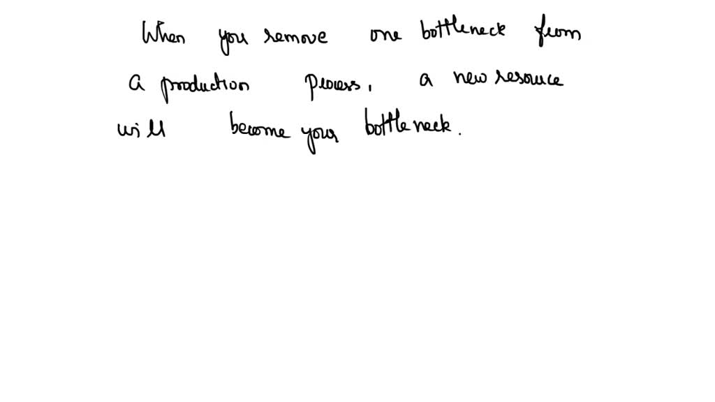SOLVED: When you remove one bottleneck from a production process, a new resource will become ...