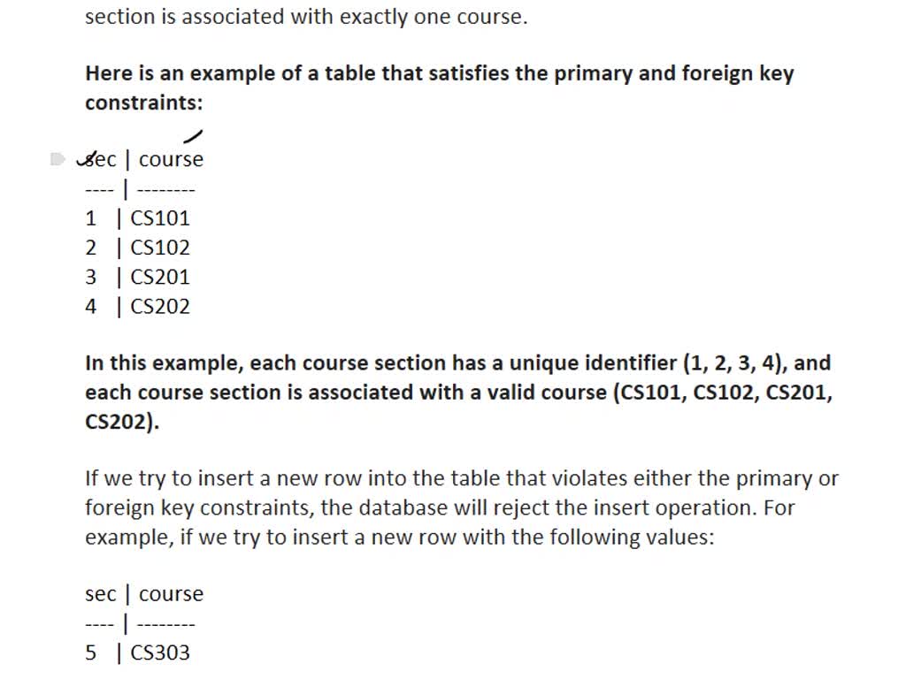 SOLVED: Consider a relation such as sec course, generated from a many-to-one relationship set ...