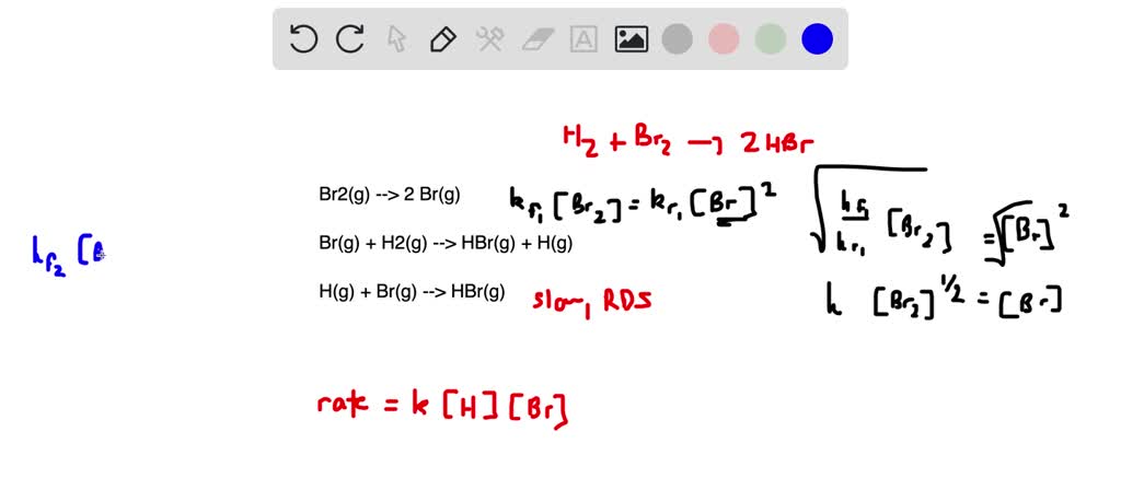 SOLVED: Consider the reaction: H2 + Br2 -> 2HBr. When H2 is decreasing ...