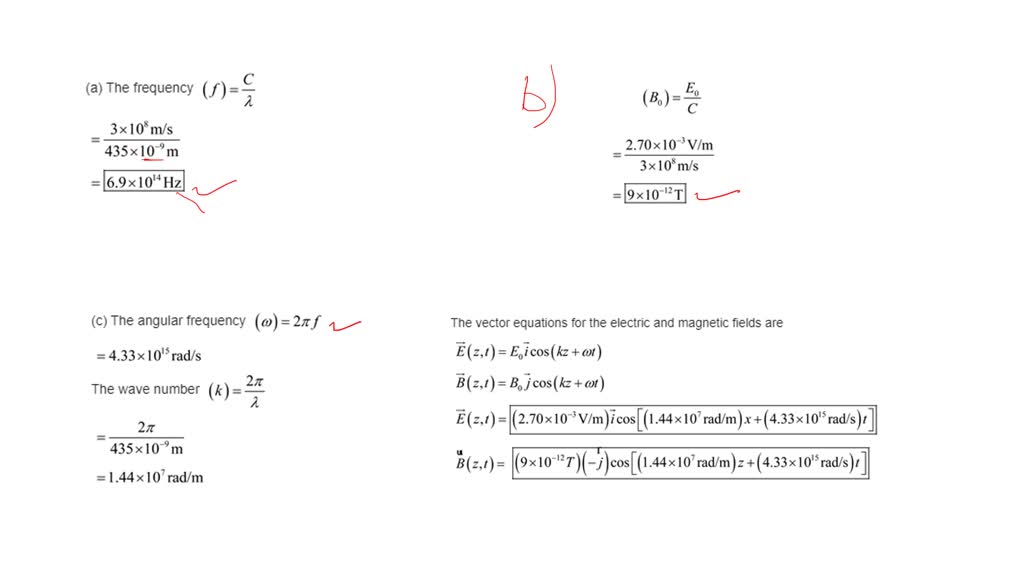 SOLVED: An electromagnetic wave of wavelength 435 nm is traveling in ...