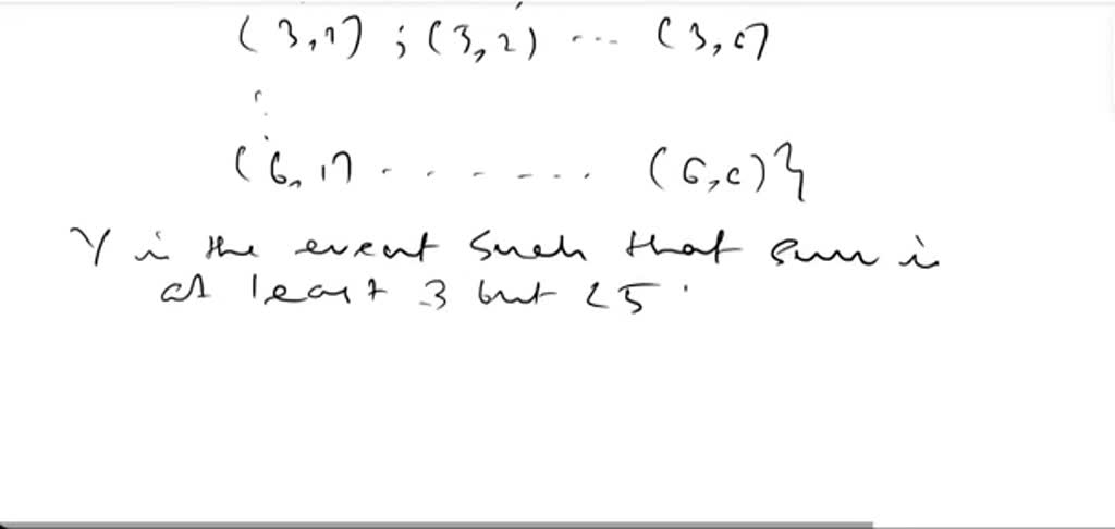 Use Random Variable Notation To Represent The Event Suppose That Two Balanced Dice Are Rolled 
