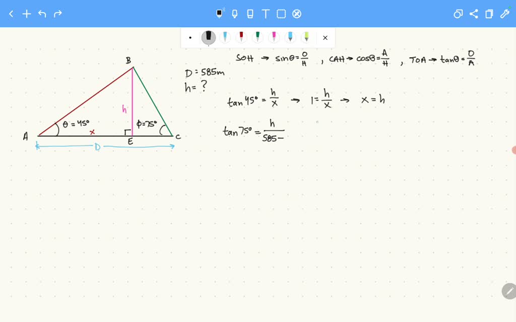 SOLVED: To measure the height of the cloud cover at an airport, a ...